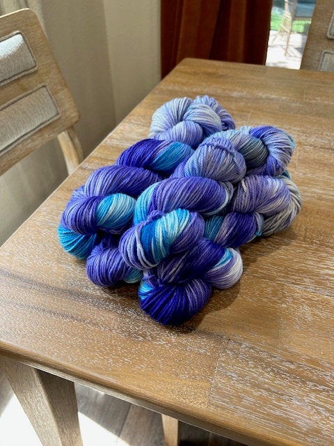 Iridescent Butterfly, Purple, Blue, Hand Dyed Yarn, Worsted Weight ...