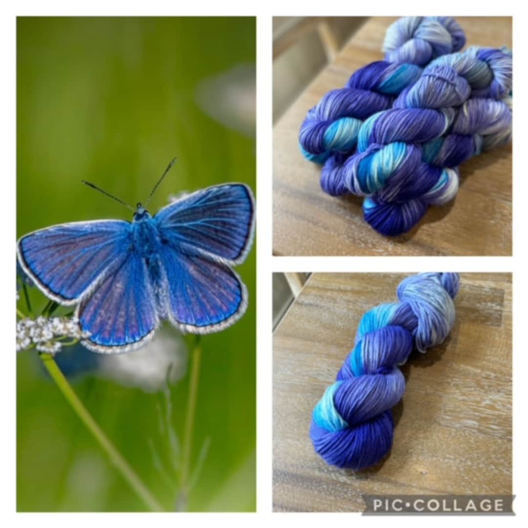 Iridescent Butterfly Hand-dyed Yarn: Superwash Merino Worsted Weight - Etsy