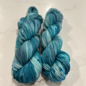Waterfall, Blue, Turquoise, Hand Dyed Yarn, DK Weight, Worsted Weight ...