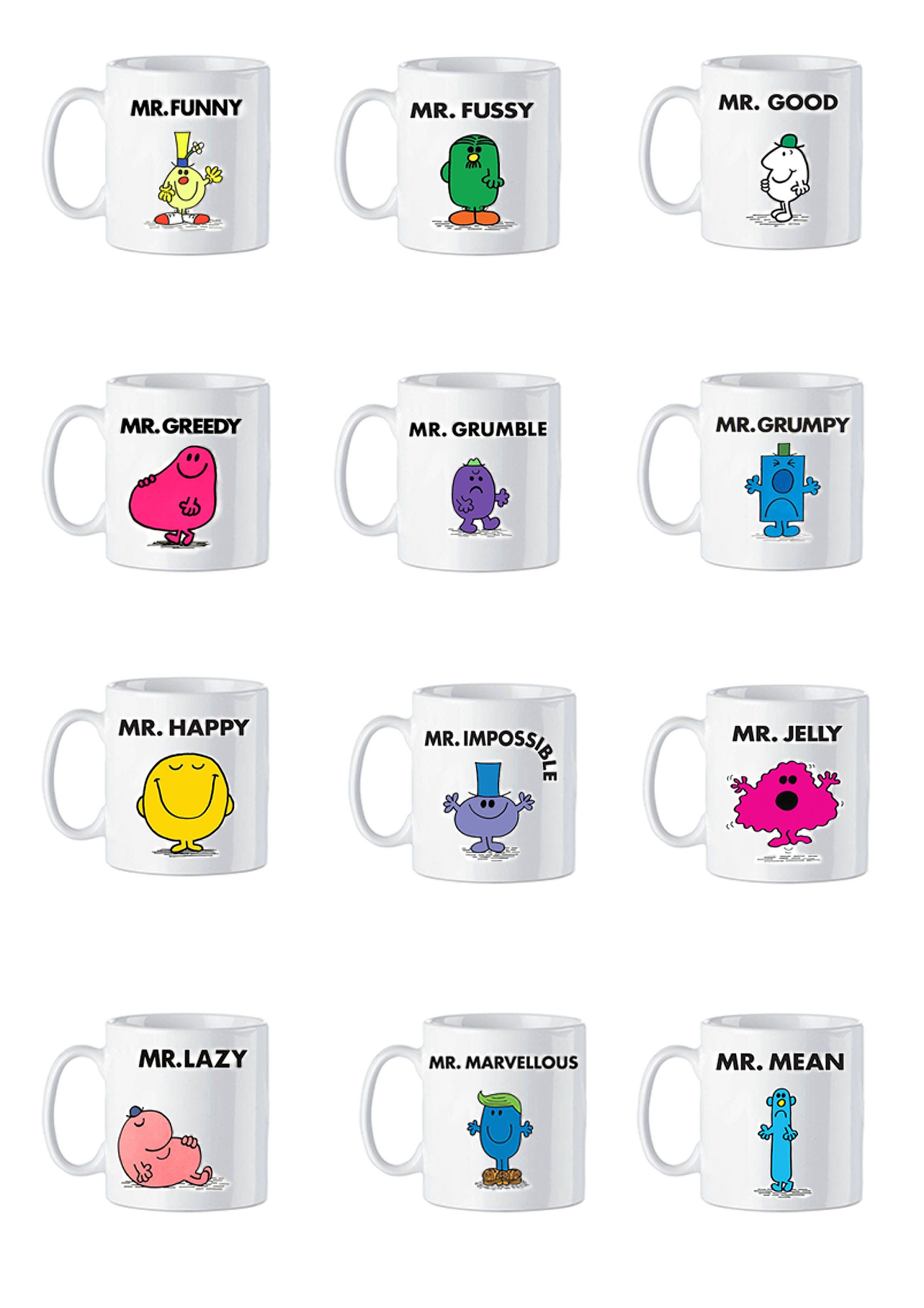 Mr Men Theme Mugs, Birthday Gift, Funny Mug, Gift for Her, Gift for Him ...