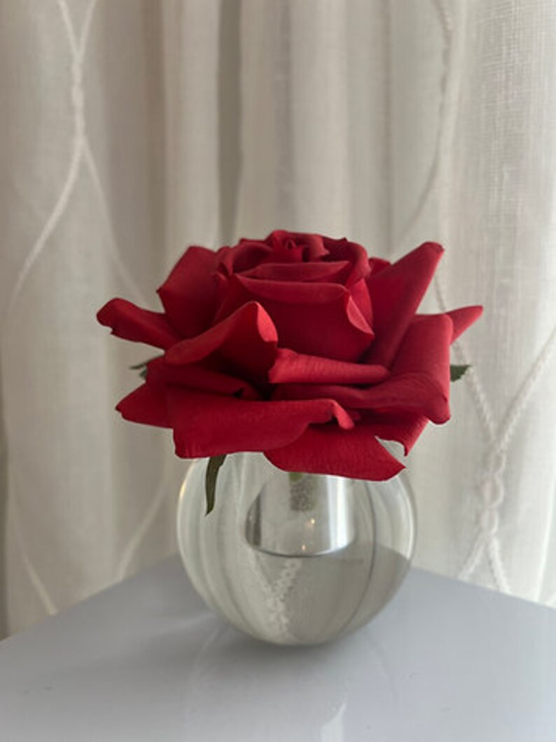 Red Rose in Crystal Ball REAL TOUCH - Etsy