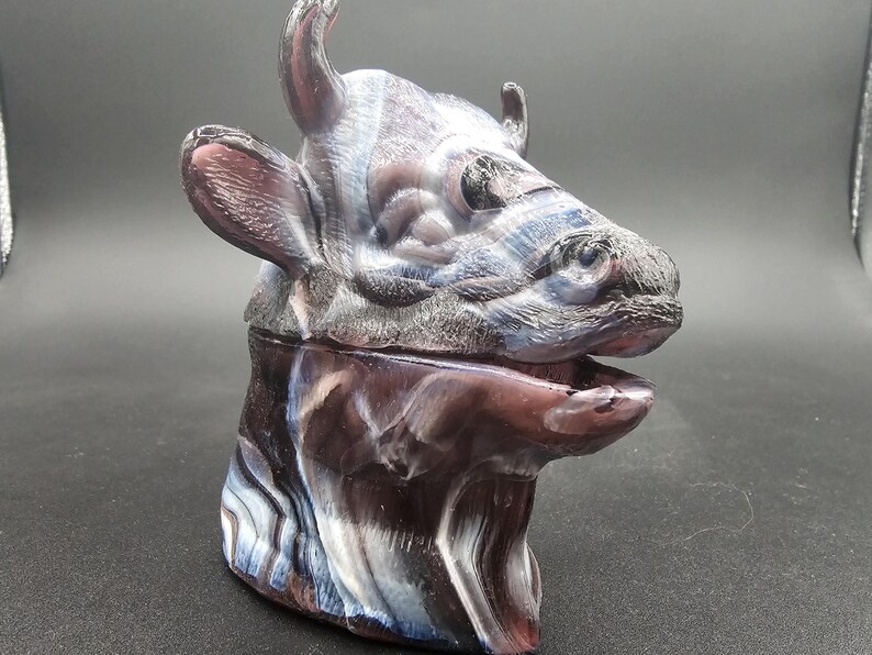 Ferdinand the Bull Purple Slag Glass Mustard Dish - Etsy