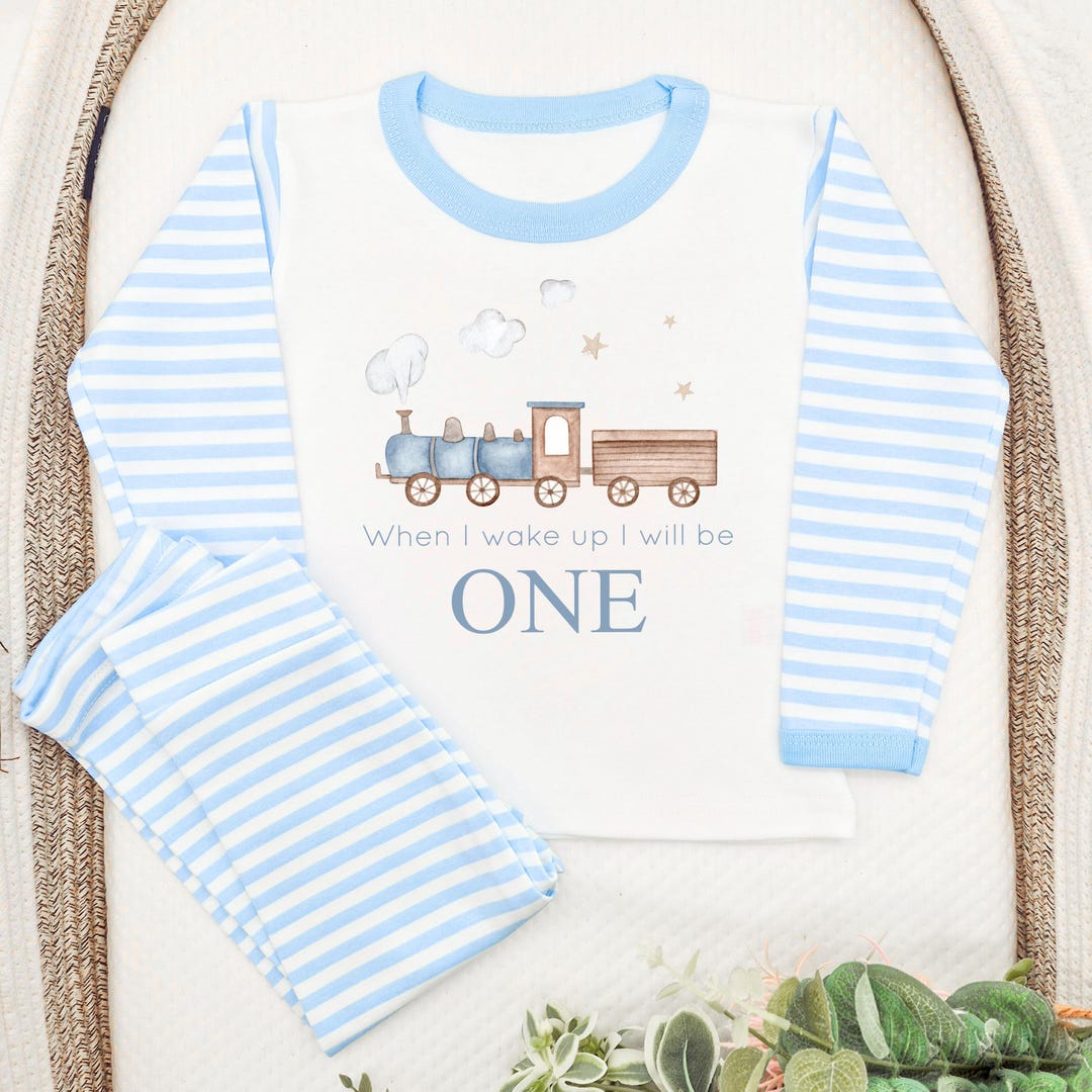 Personalised Little Train Birthday Pyjamas Boys | First Birthday | I Am ...