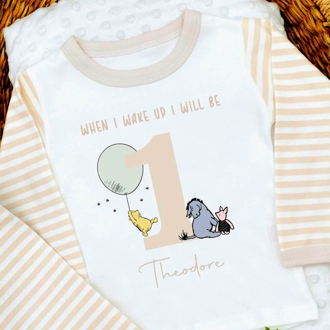 Personalised Winnie Pooh Birthday Pyjamas | First Birthday | I Am One ...