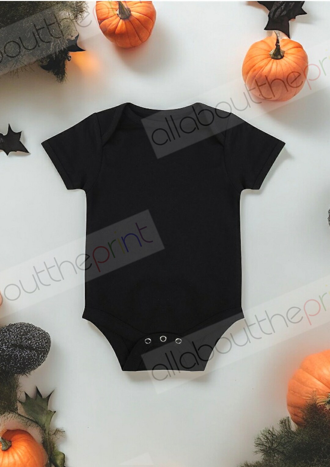 Black Baby Vest Bodysuit Mockup Halloween JPG Digital Download Unisex ...