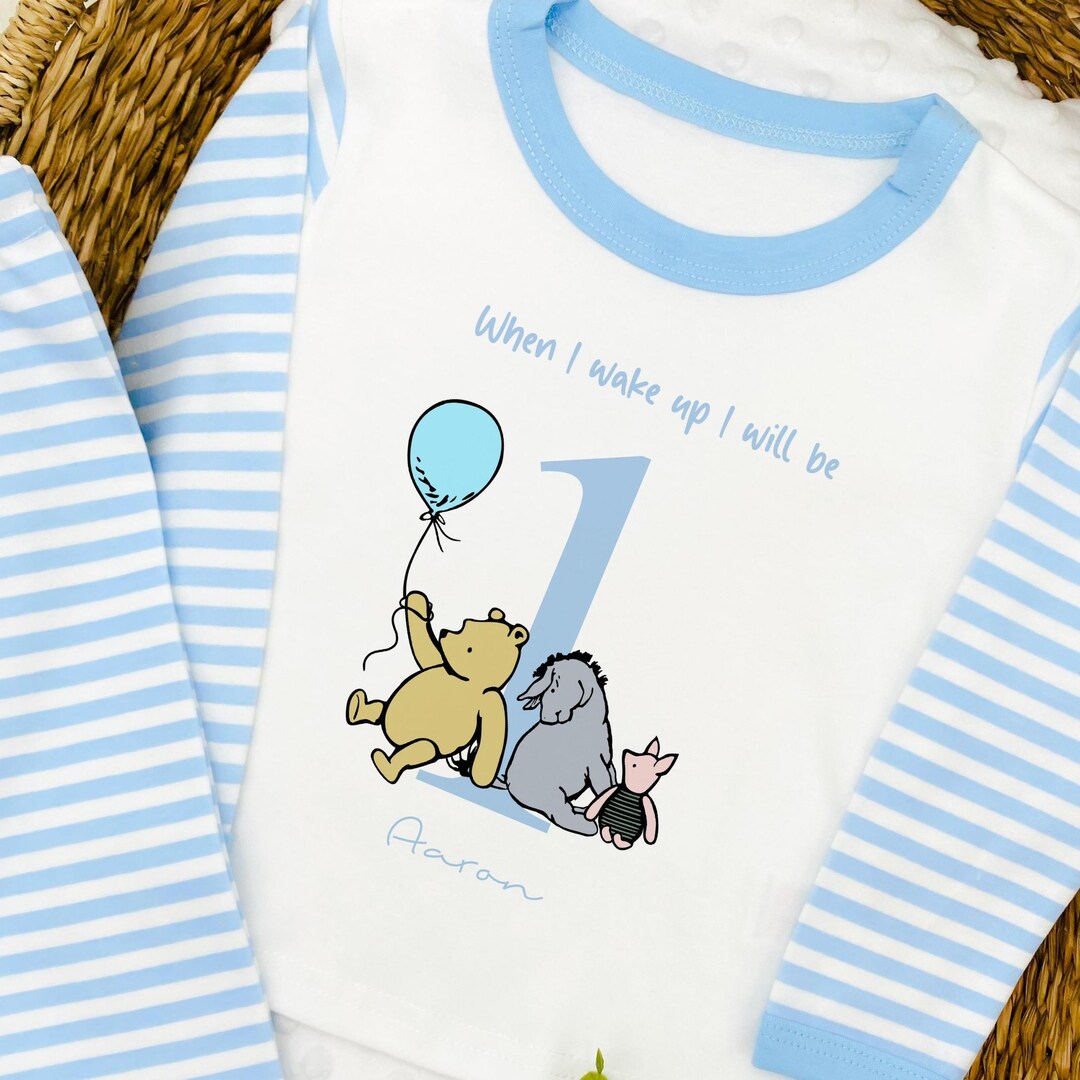 Personalised Boys Birthday Pyjamas Blue Winnie Pooh Design | When I ...