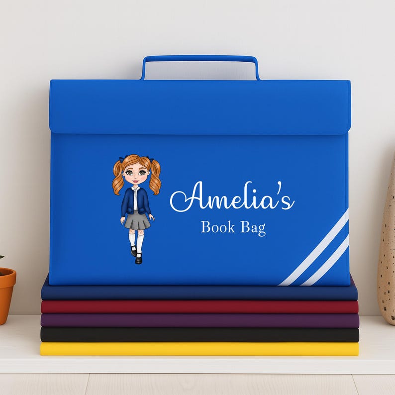 School Book Bag Folder | Classic School Colours | Personalised ...
