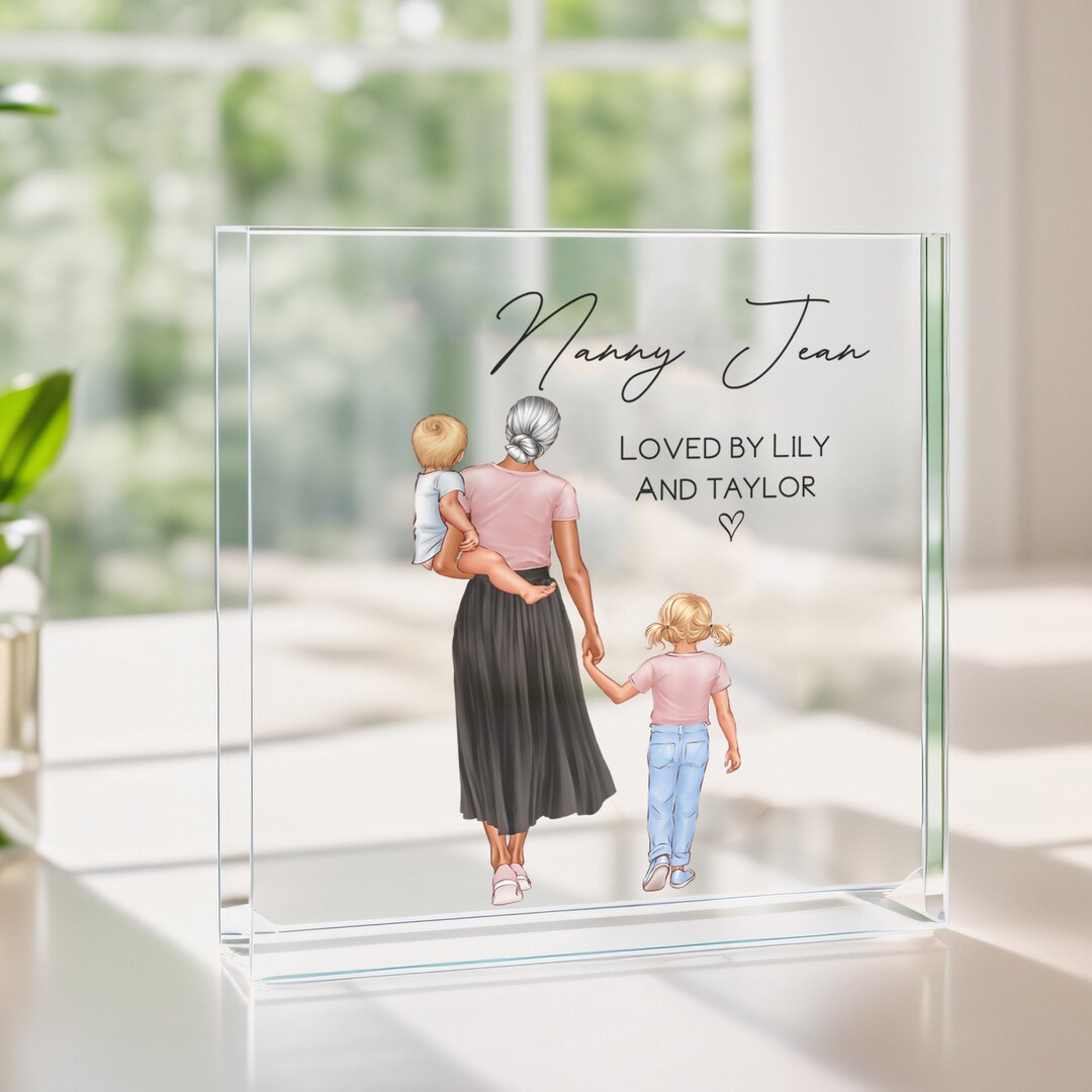 Personalised Nanny/mummy Loved by Acrylic Block | Gift for New Parents ...