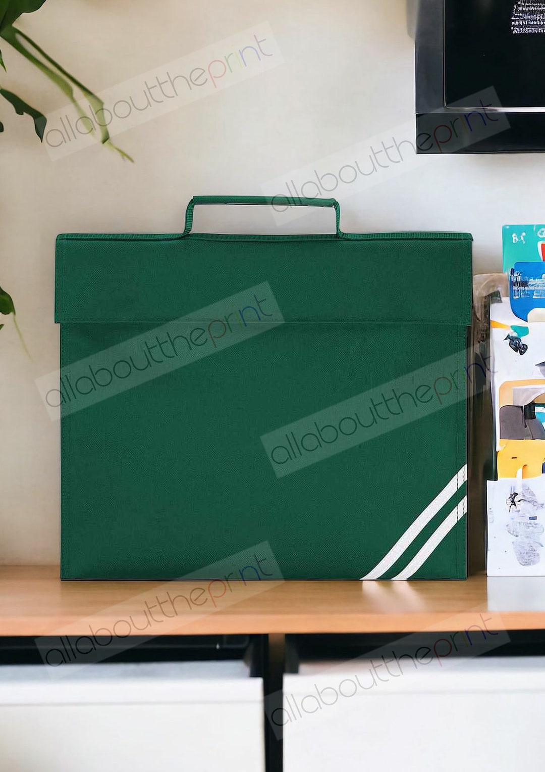Green School Book Bag Mockup Folder Document Holder Primary School ...