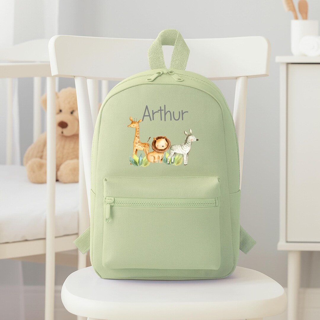 Personalised Jungle Scene Mint Green Backpack | Back to School Kids ...
