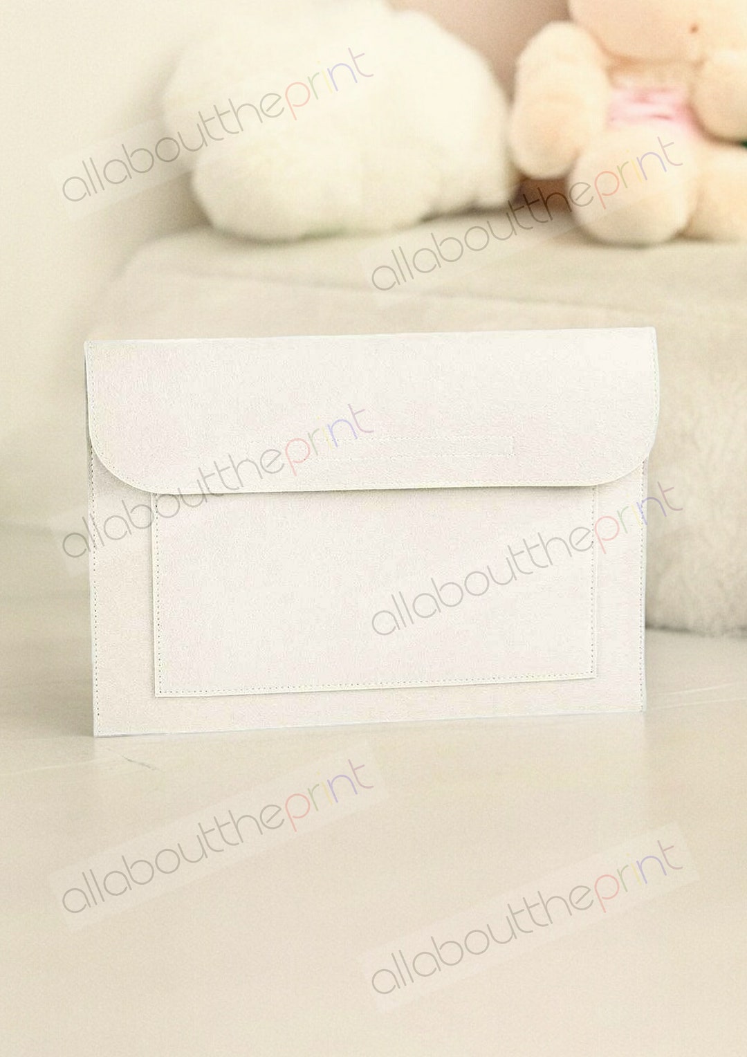 Cream Felt Document Folder Slip Mockup Newborn Babys First Children ...