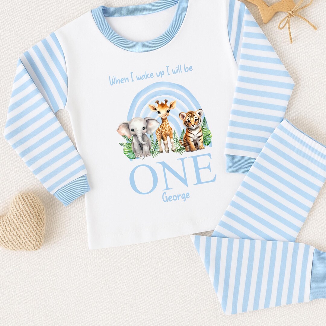 First Birthday Blue Pyjamas Boys | Personalised 1st Birthday Pjs | I Am ...