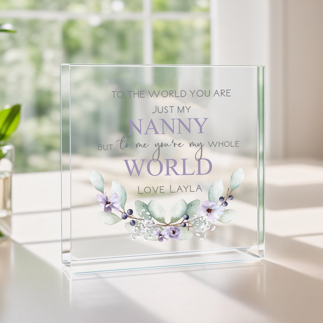Personalised Best Nanny Acrylic Plaque Keepsake Gift From Grandkids ...