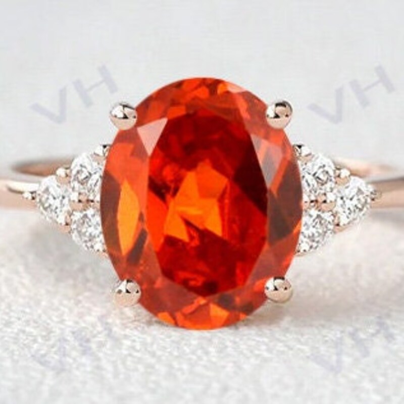 Orange Gemstone Ring - Etsy