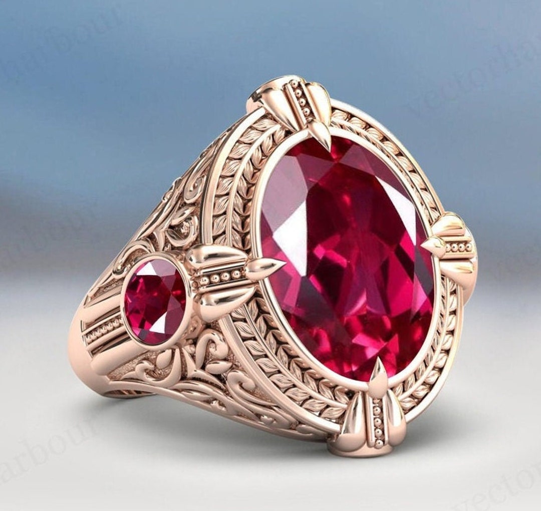 One of A Kind - Antique Ruby Engagement Ring for Men Vintage Inspired ...