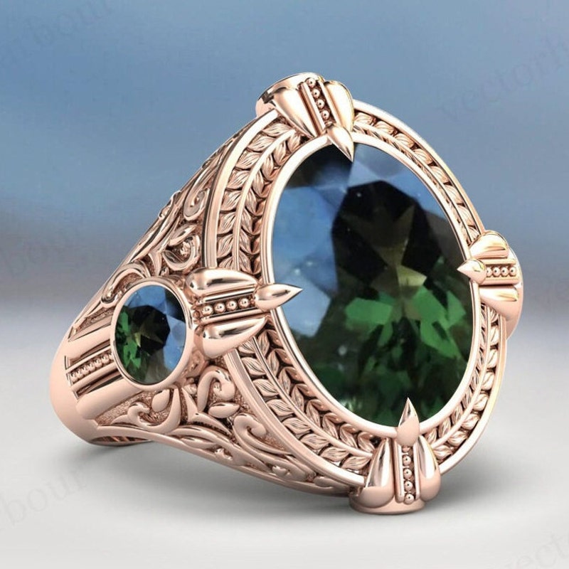 Moldavite Ring Men - Etsy