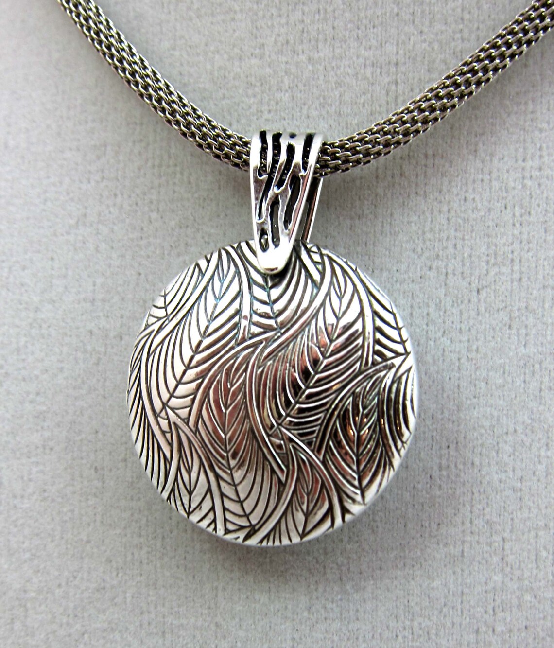 Reversible Silver Lentil Pendant - Etsy