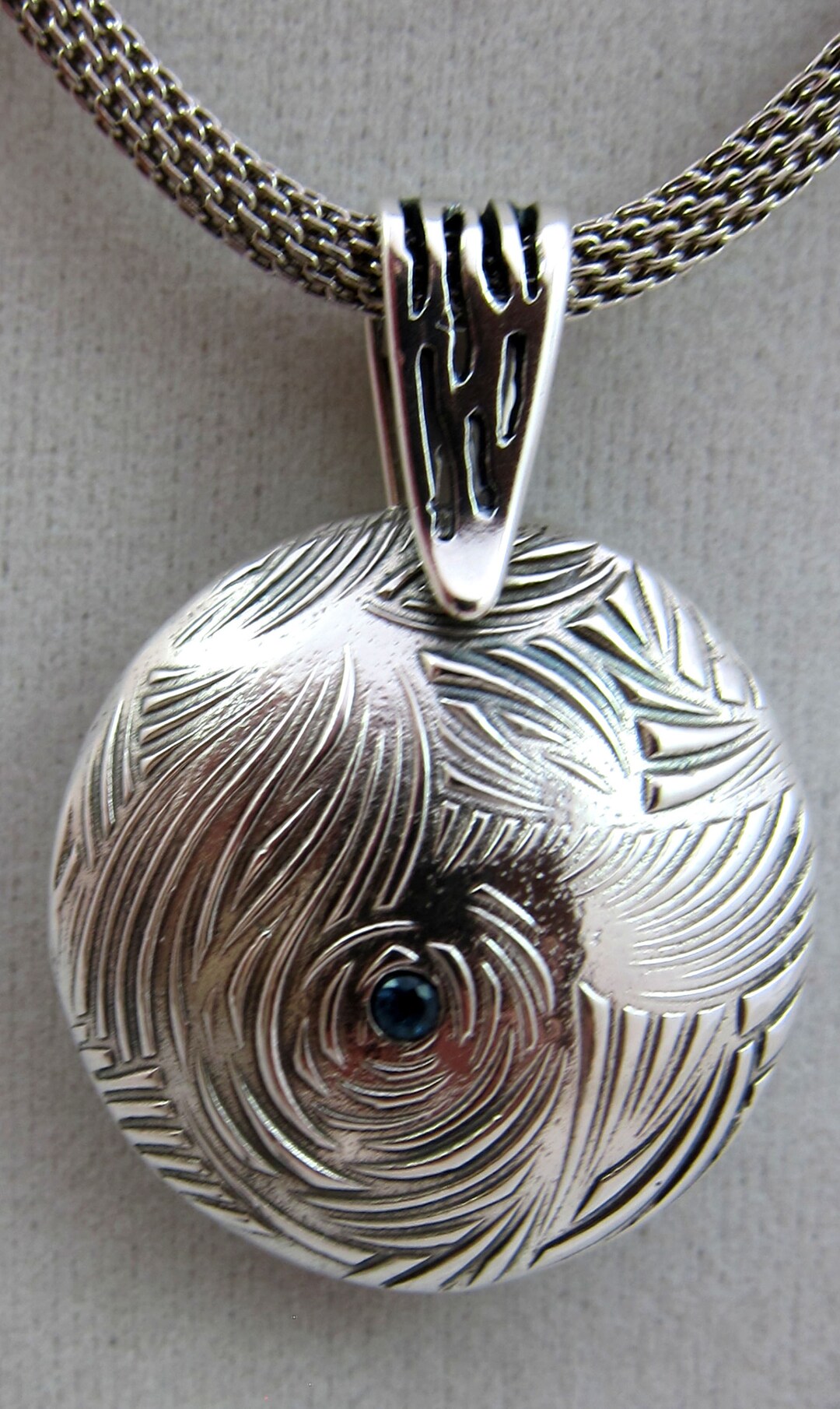 Reversible Silver Lentil Pendant - Etsy