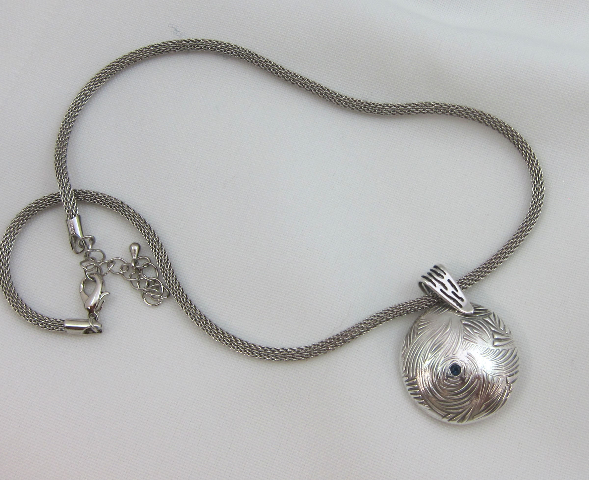 Reversible Silver Lentil Pendant - Etsy