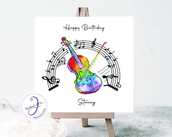 Birthday Card, for Musician, Watercolour Card, Music Birthday Card ...