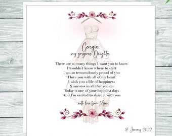 To Our Daughter on Your Wedding Day Personalised Card Can Be Made to My ...