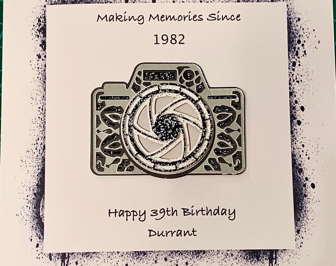 Handmade Birthday Card for a Camera Enthusiast, Layered Cut Camera With ...