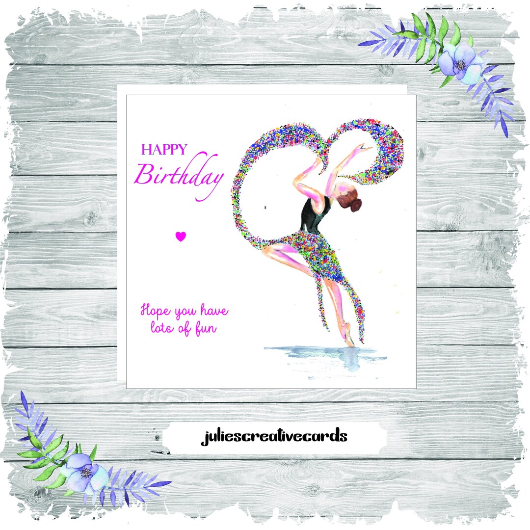 Ballerina Birthday Card: Rainbow Heart, Personalized Dancer Card - Etsy