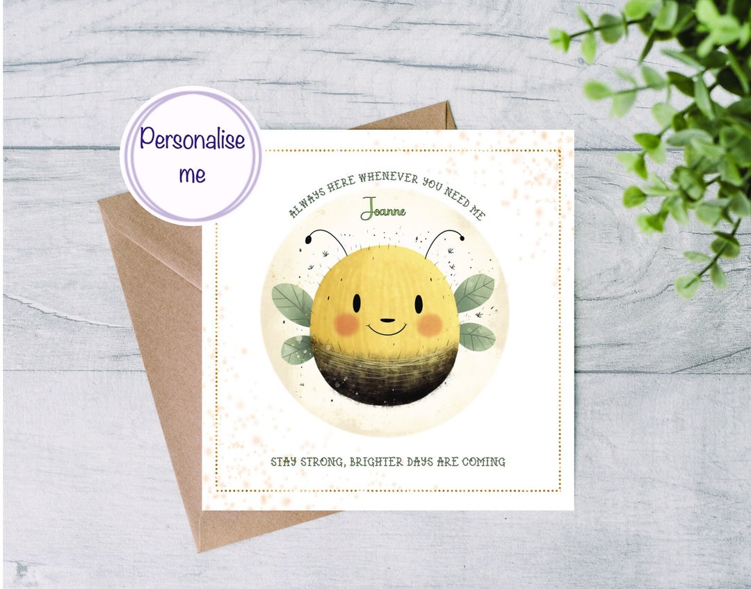 Bee Get Well Card, Personalizable Thinking of You Card - Etsy UK