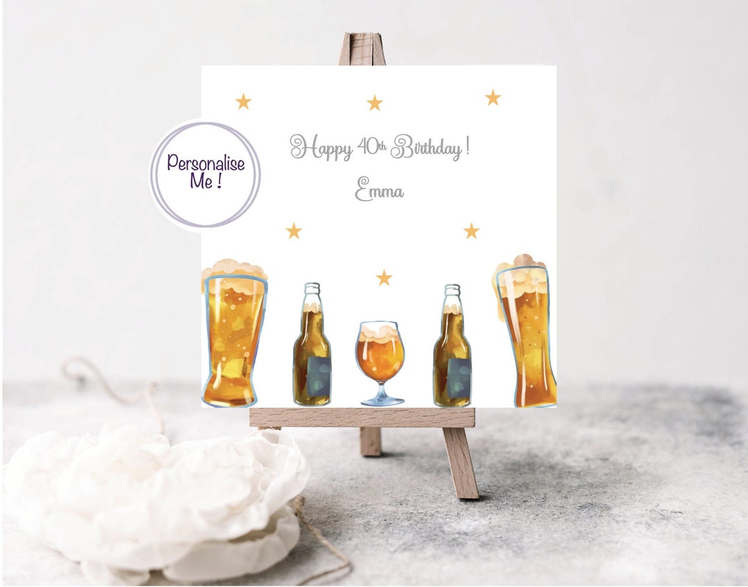 Personalised Beer Bottle Birthday Card, Card for a Craft Beer Lover ...