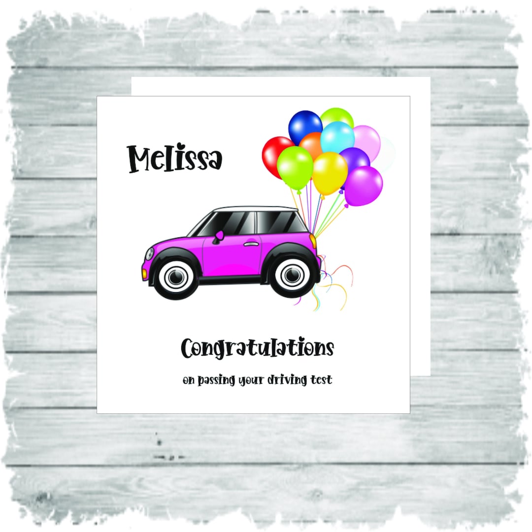 Congratulations on Passing Your Driving Test Card With Car and Balloons ...