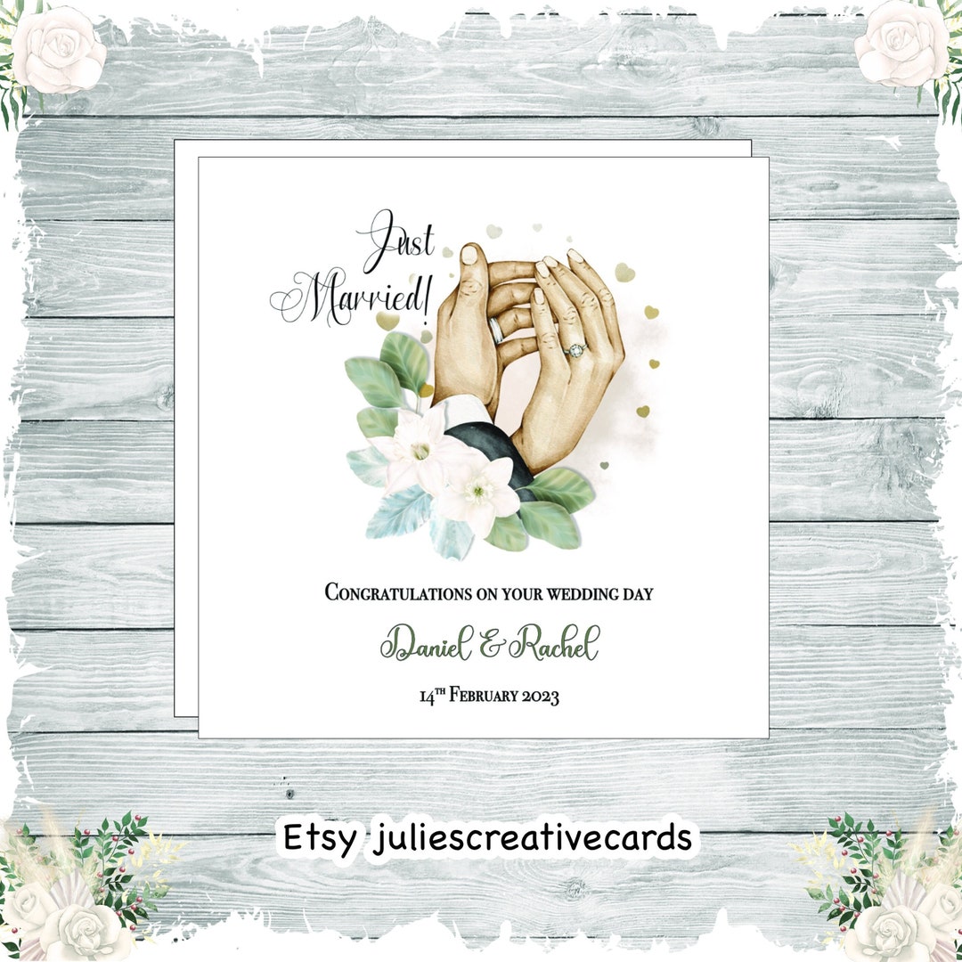 Personalized Wedding Card: Special Couple, Names & Date - Etsy