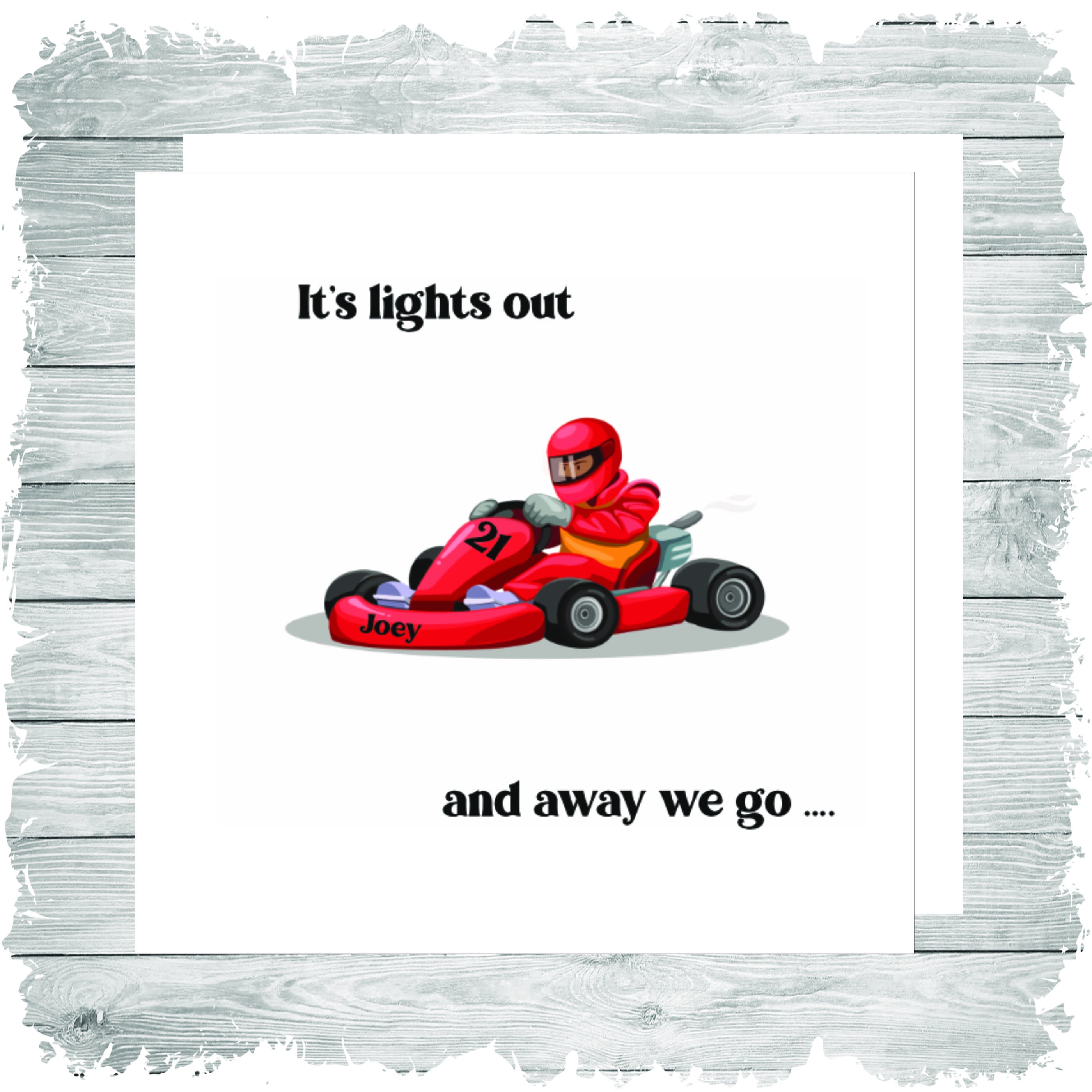 Go Karting Invitation Card, Can Be Personalised to Suit Any Occasion ...