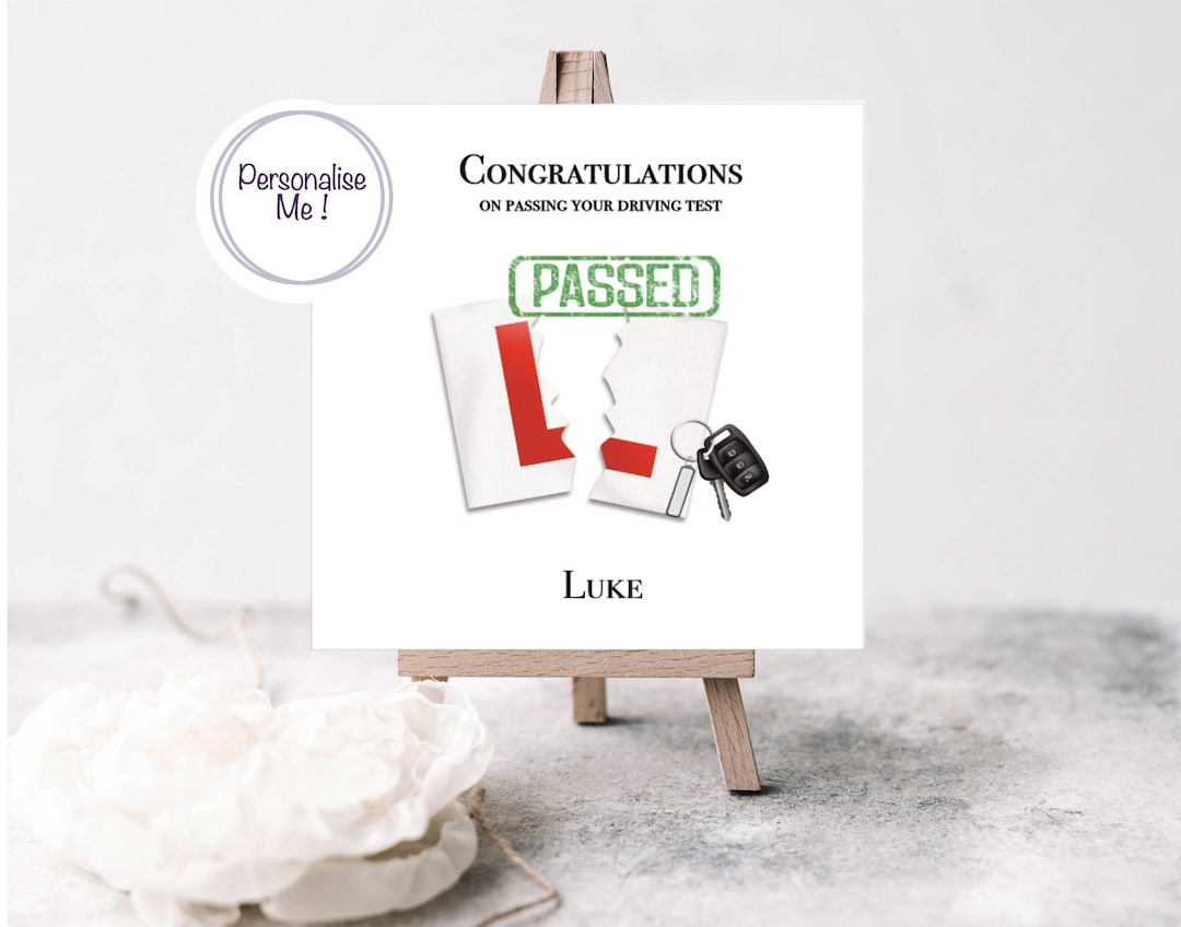 Driving Test Passed Card: Torn L Plate Congratulations - Etsy