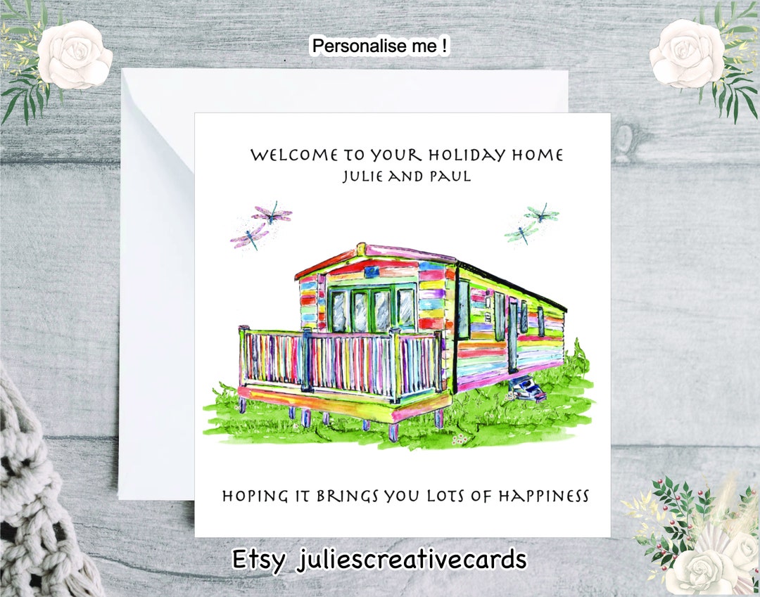 Personalized Caravan Holiday Home Card: Rainbow Watercolor (digital ...
