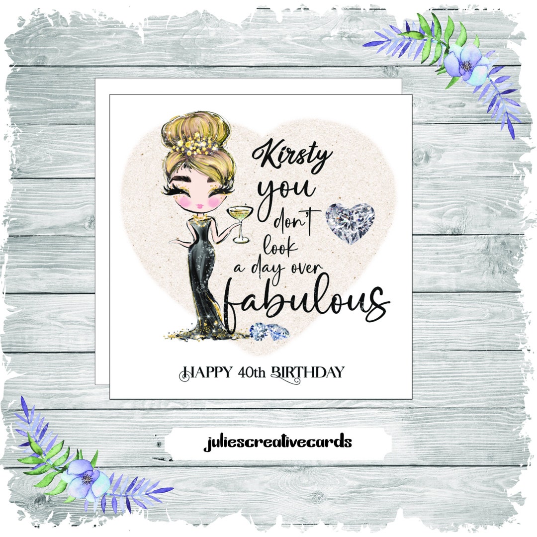 Personalised Birthday Card for a Glamour Lady, Queen, Can Be ...