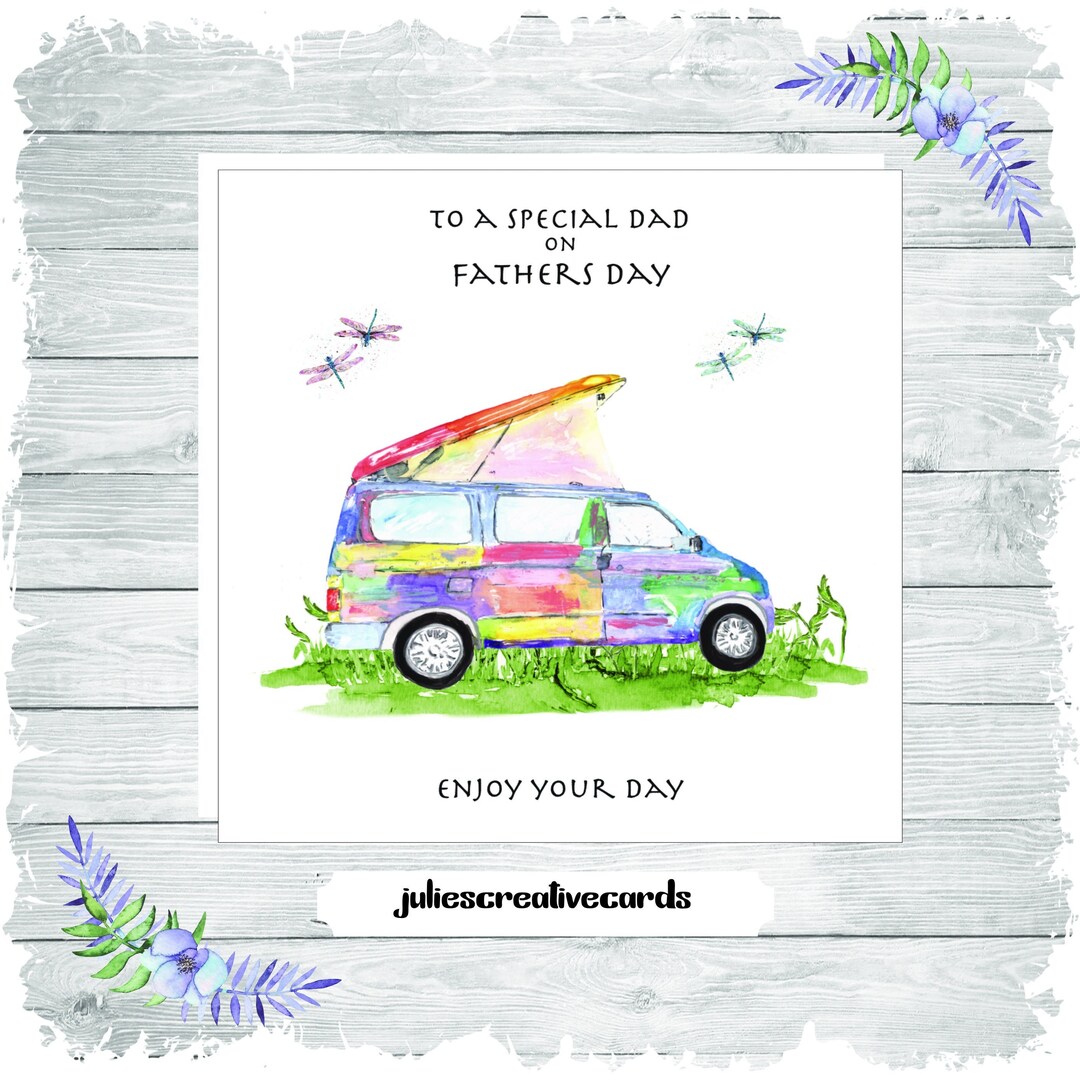 Fathers Day Card Bongo Van, Camper Van Lover, Bongo Life, Camping Dad ...