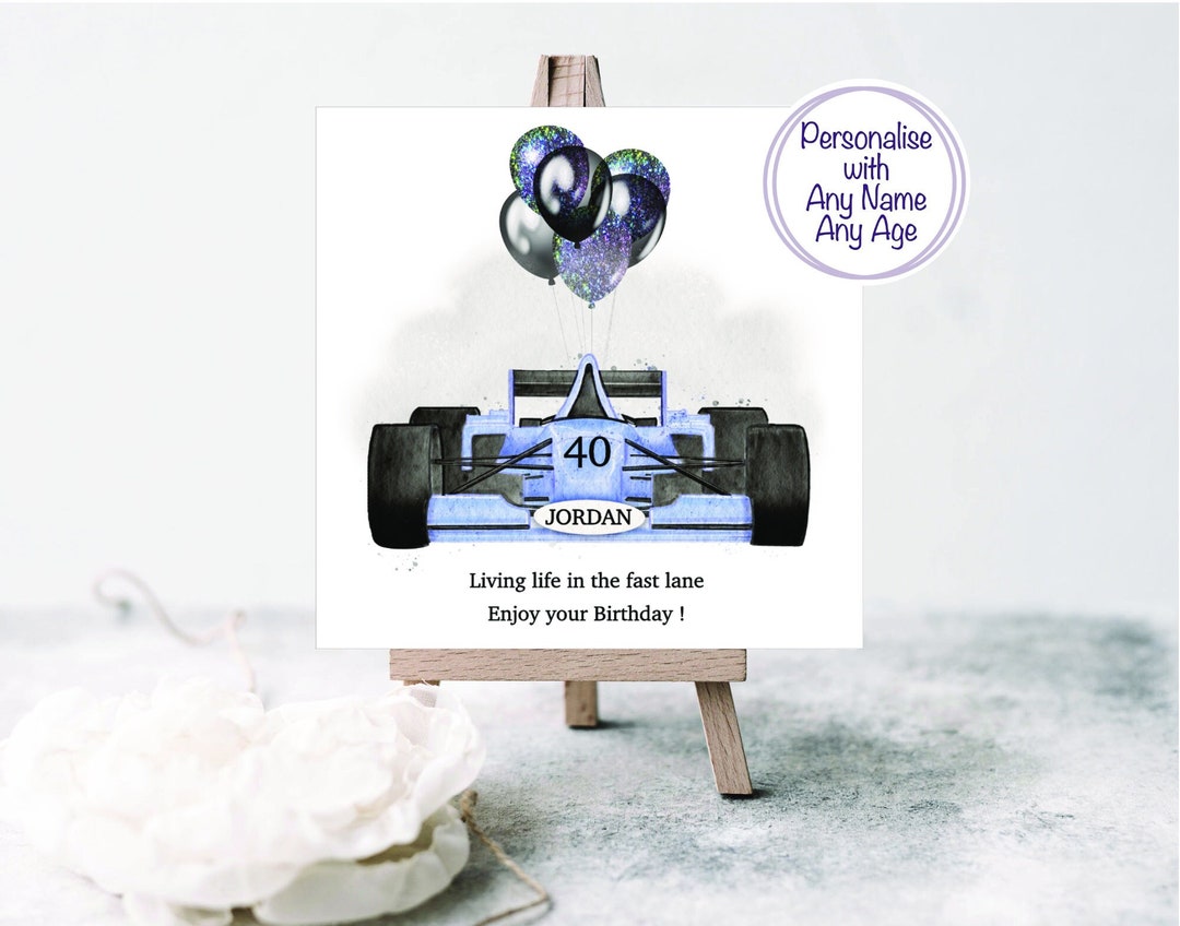 Personalized Racing Car Birthday Card: Grand Prix Style - Etsy