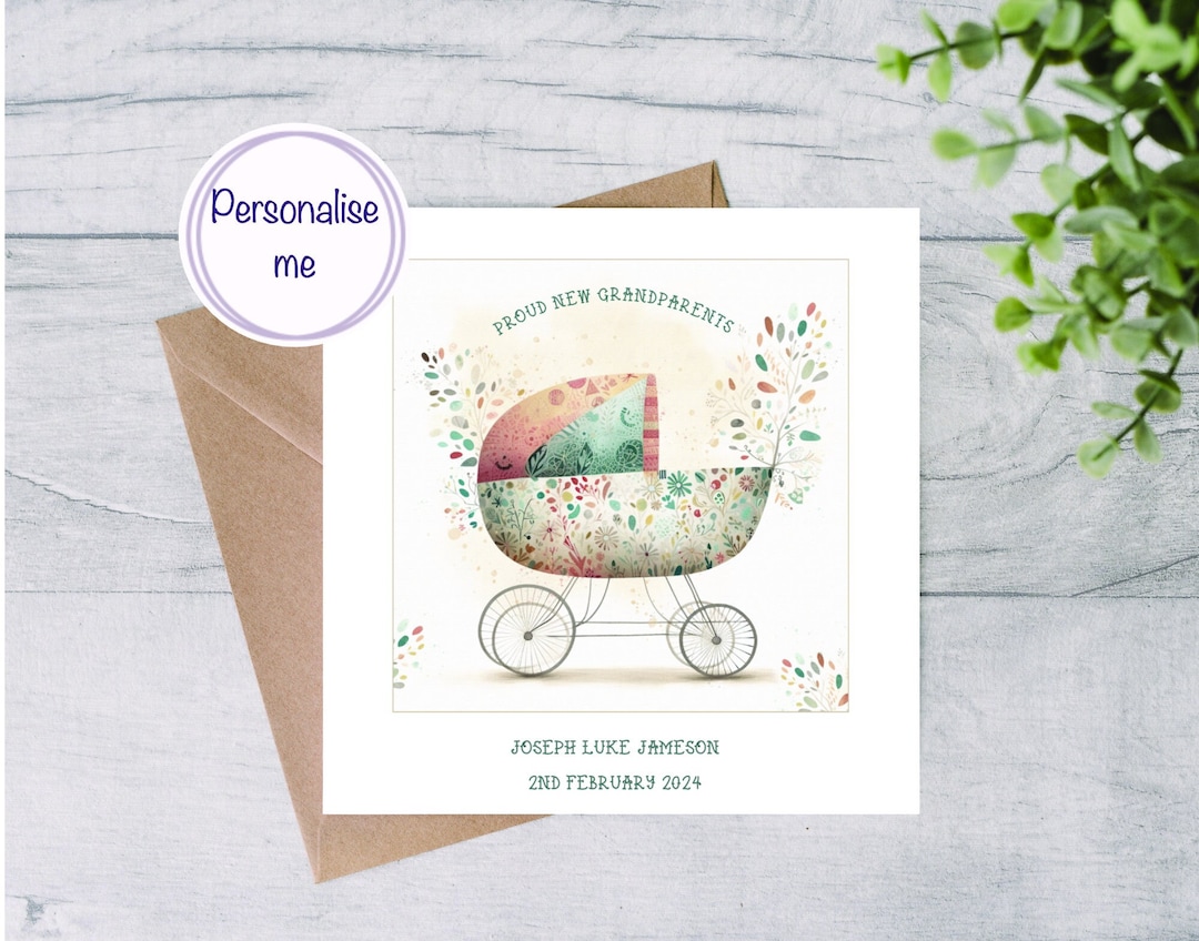 New Grandparents Card, Personalised Card for Grandma and Grandad, New ...