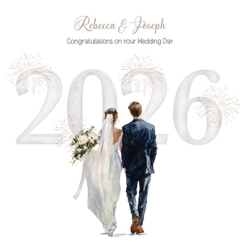 Personalized 2026 Wedding Card, Congratulations Card - Etsy