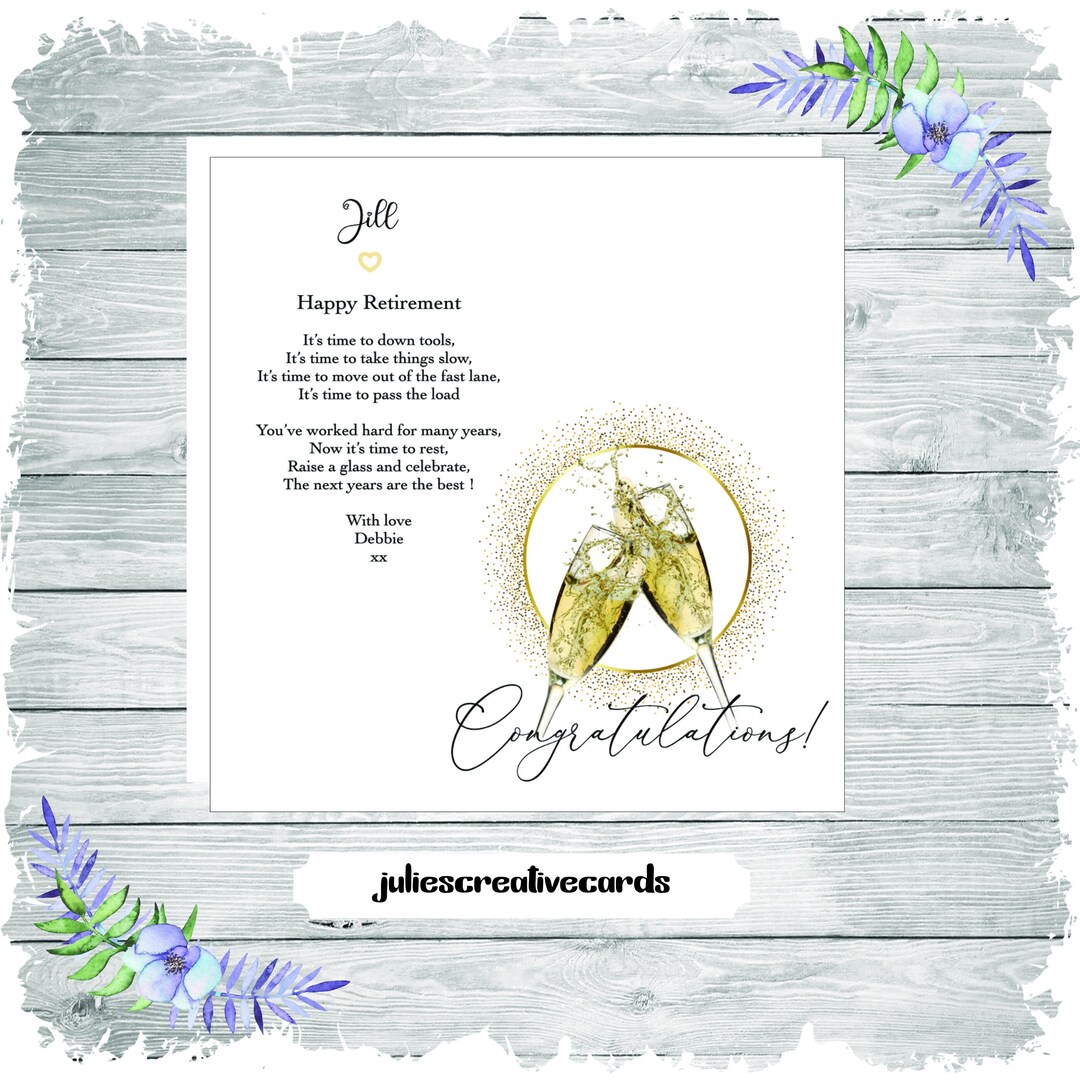 Personalized Retirement Card: Champagne Celebration - Etsy