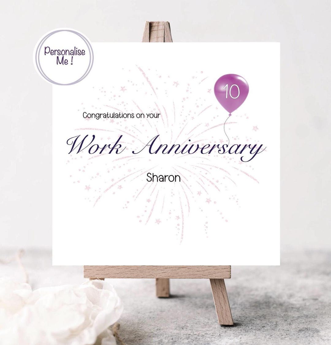 Personalized Work Anniversary Card: Colleague Appreciation Gift - Etsy
