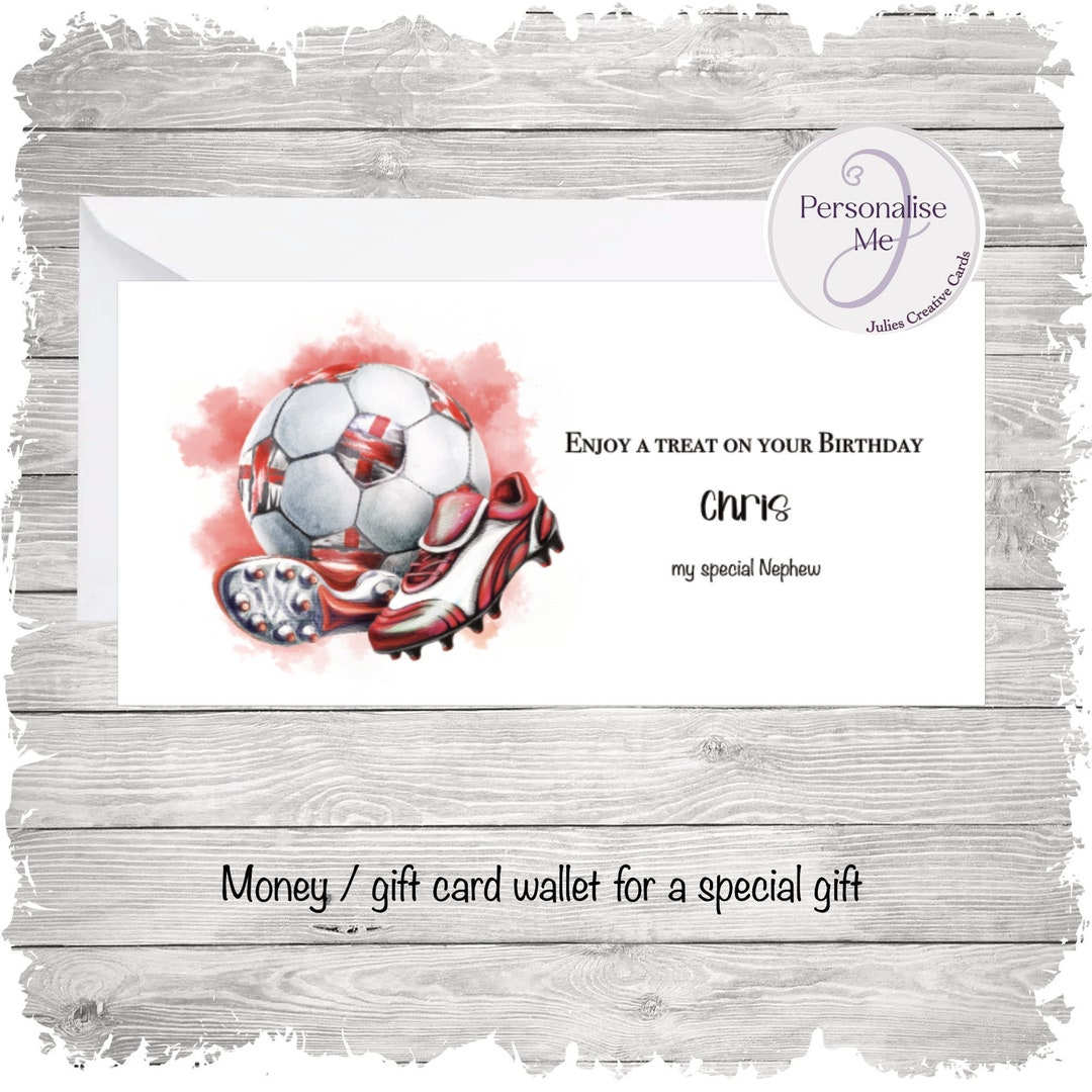 Personalized Football Gift Card Wallet: Birthday Money Wallet - Etsy UK