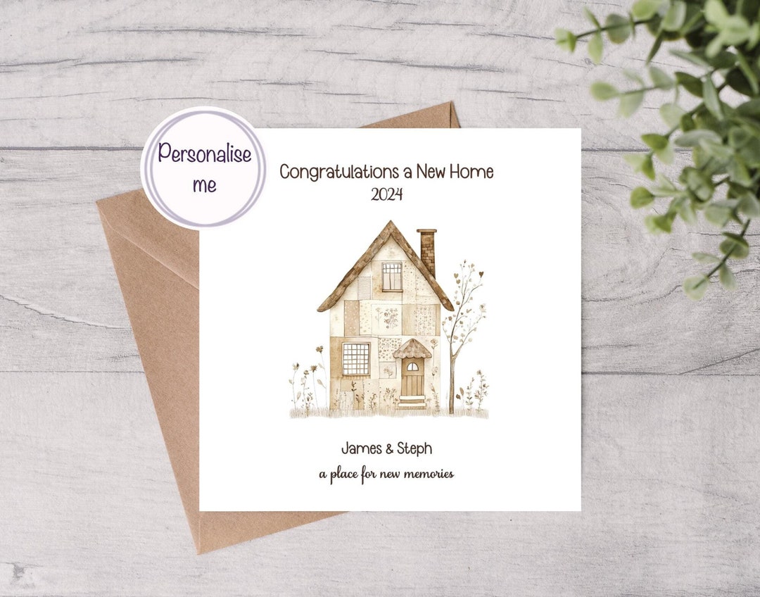 Patchwork New Home Card, Welcome Card New House, Moving House ...