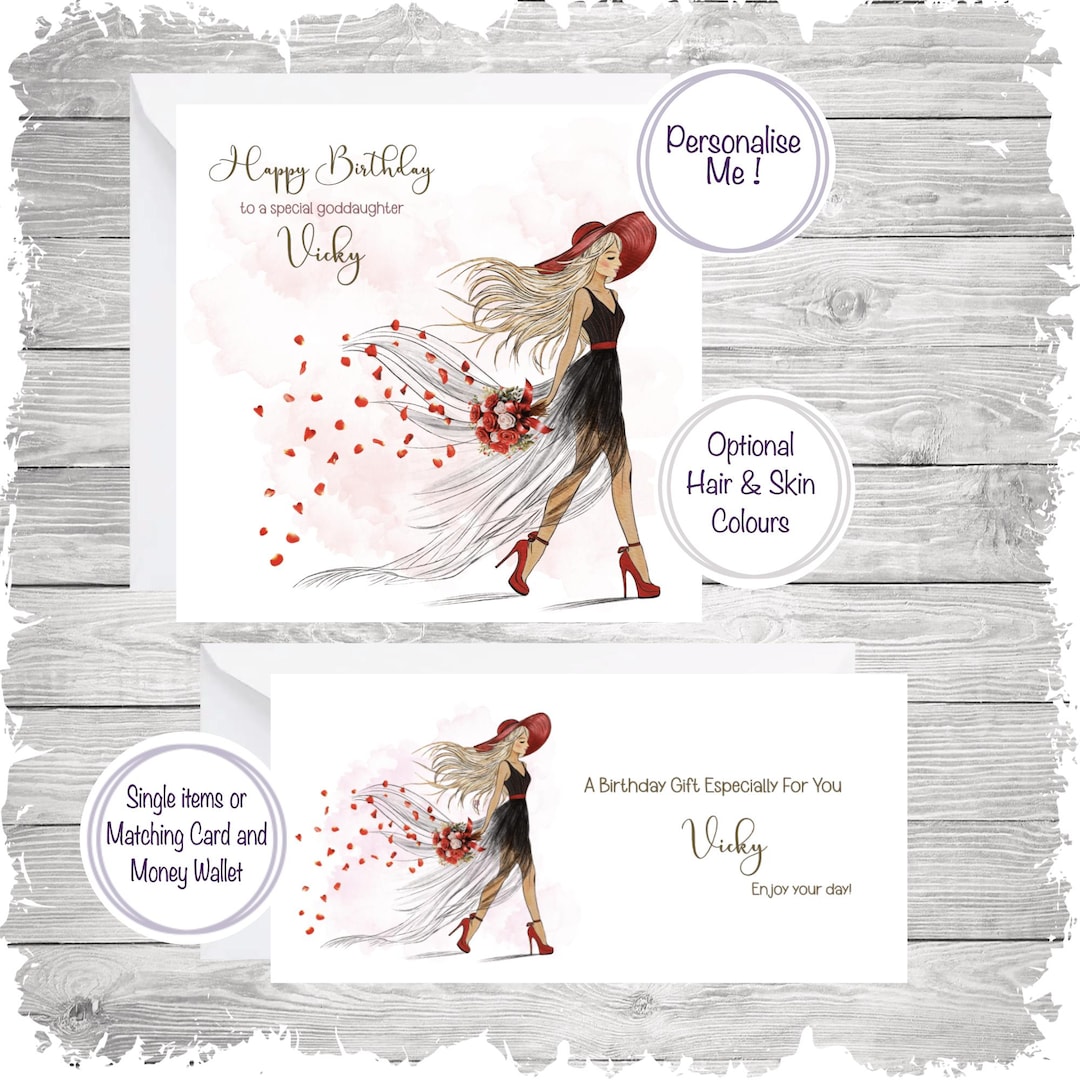 Glamour Lady Birthday Card, Personalized Stunning Queen - Etsy