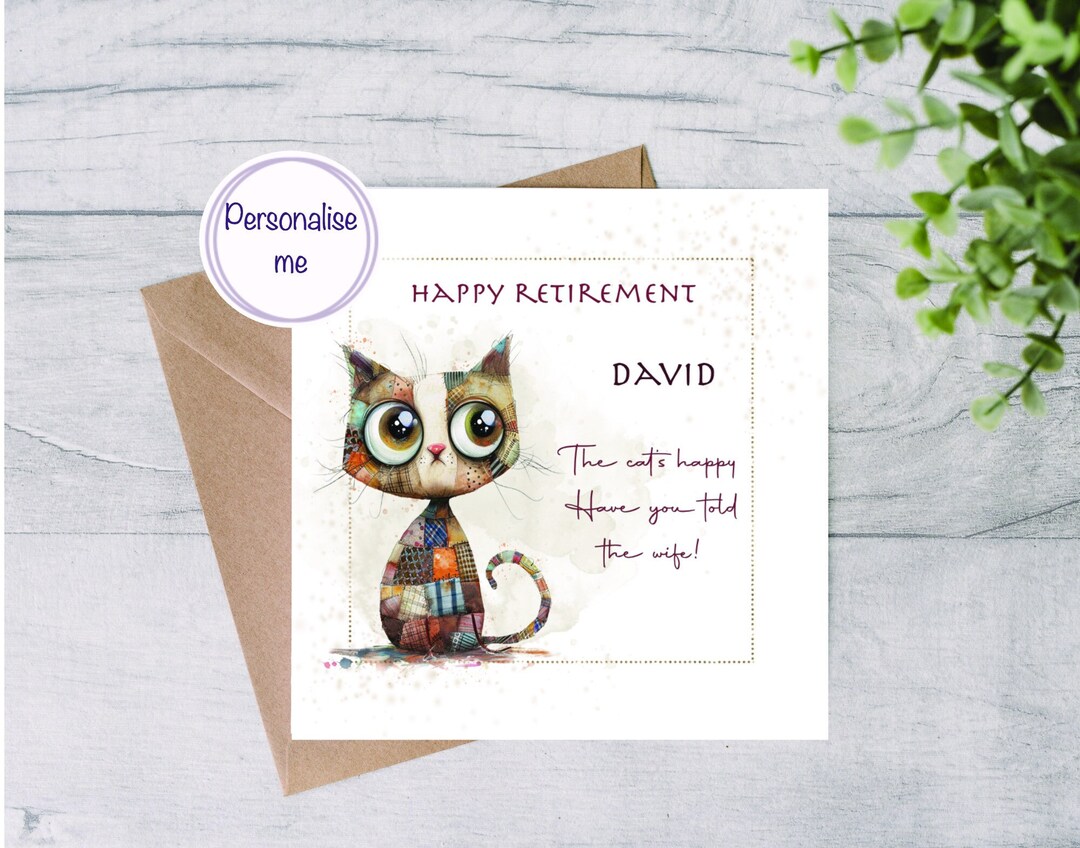 Personalized Cat Retirement Card: Funny Cat Lover Gift - Etsy