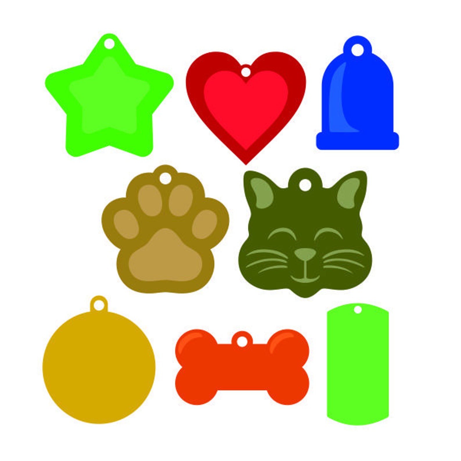 Pet Tag Pack Cuttable Design SVG PNG DXF & eps Designs Cricut | Etsy