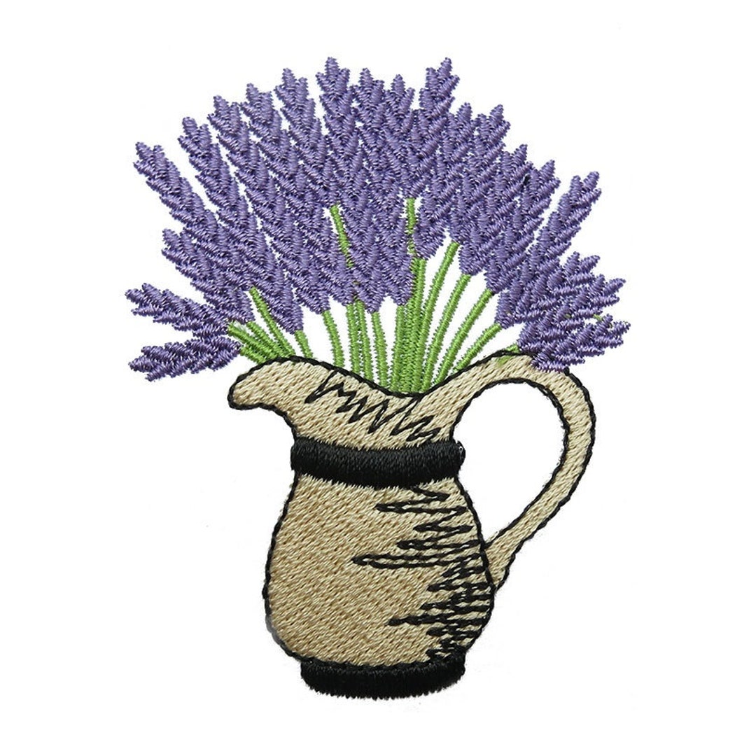 Vase of Lavender PES DST Machine Embroidery Instant Download Digital ...