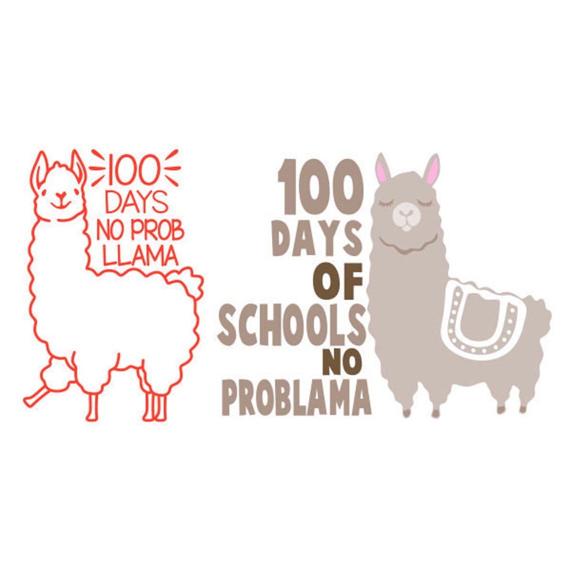 100 Days of School No Problama Cuttable Design SVG PNG DXF & - Etsy