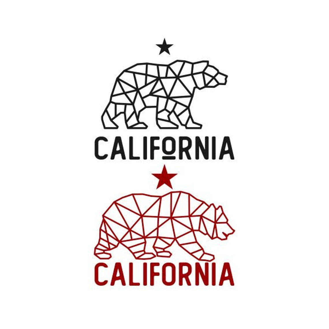 California Geometric Bear Cuttable Design SVG PNG DXF & Eps - Etsy