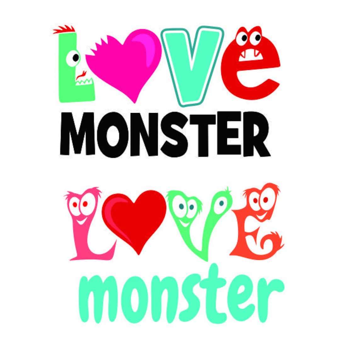 Love Monster Cuttable Design SVG PNG DXF & Eps Designs Cricut Cameo ...
